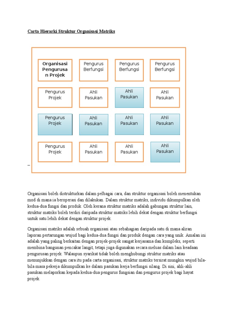 Carta Hierarki Struktur Organisasi Matriks | PDF