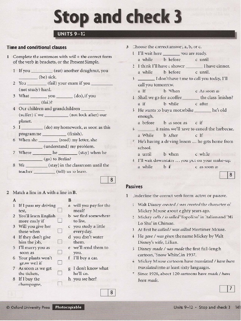 Stop and Check 3 NEw Headway 9-12 | PDF