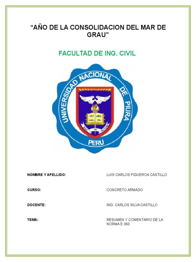 Resumen Norma E060 | PDF | Hormigón | Cemento