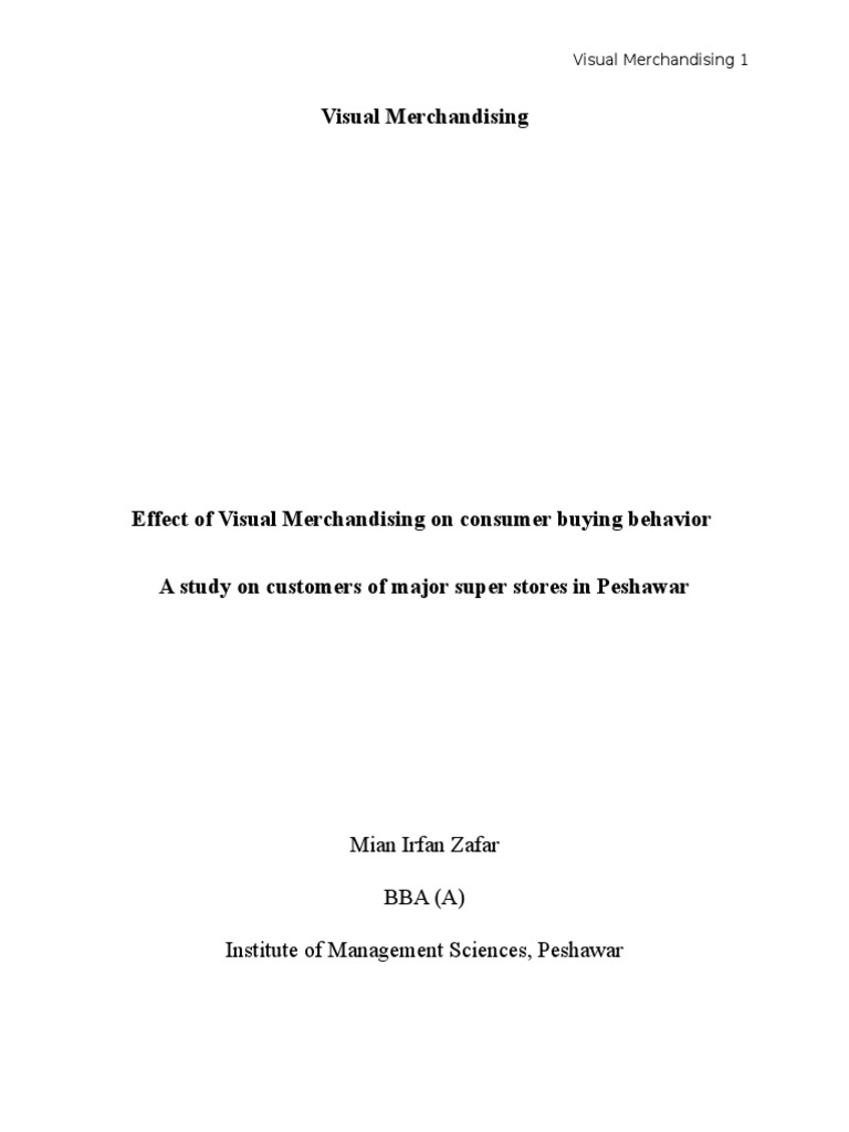 Effect of Visual Merchandising On Buying Behaviour | PDF ...
