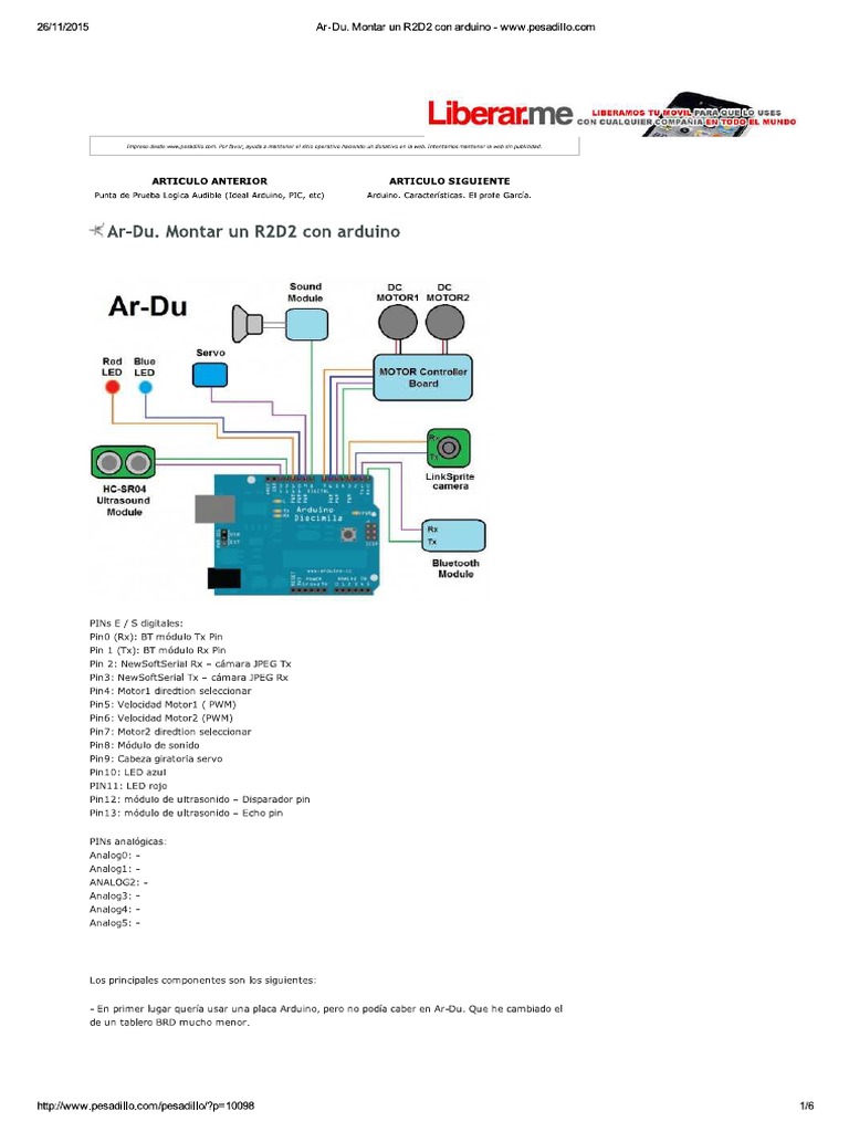 Ar-Du. Montar Un R2D2 Con Arduino | PDF