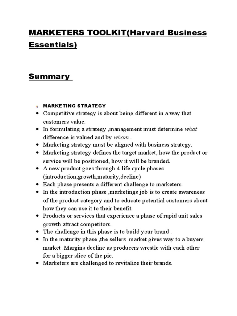 Marketers Toolkit | PDF | Sales | Market Segmentation