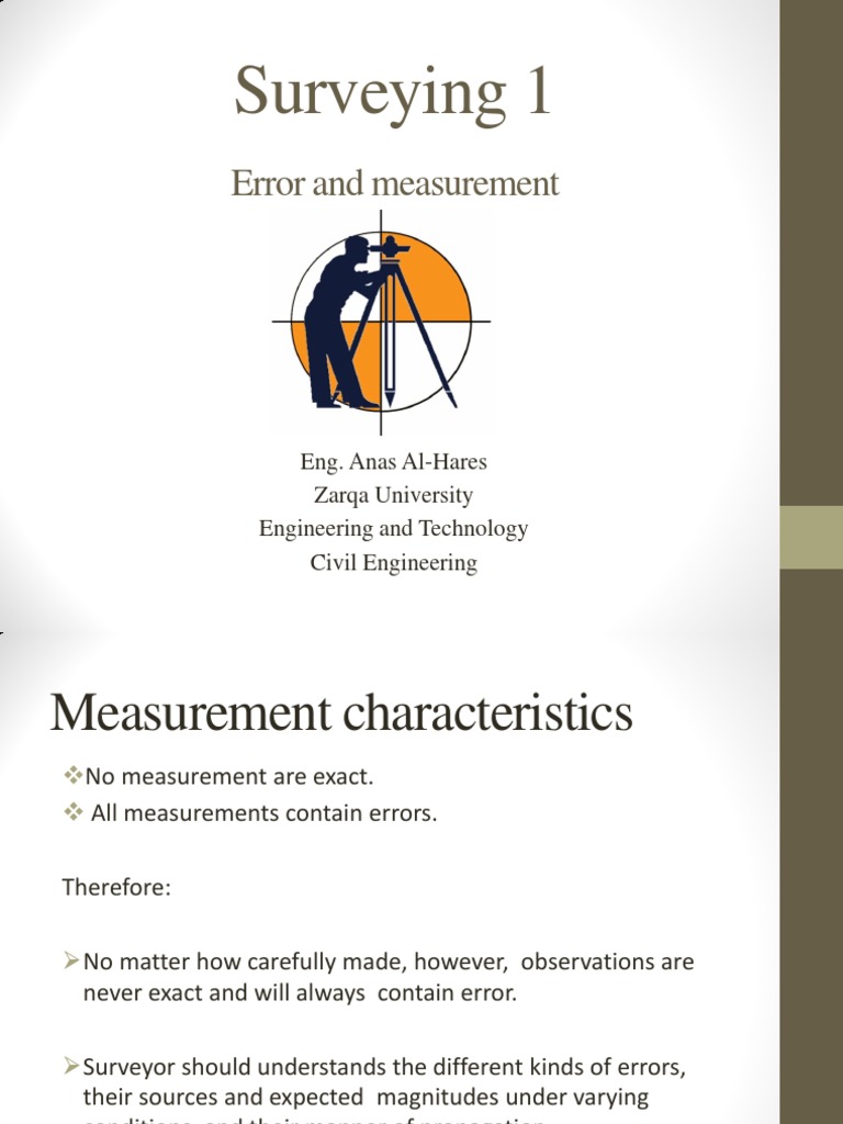 Surveying 1: Error and measurement | Observational Error | Errors And ...