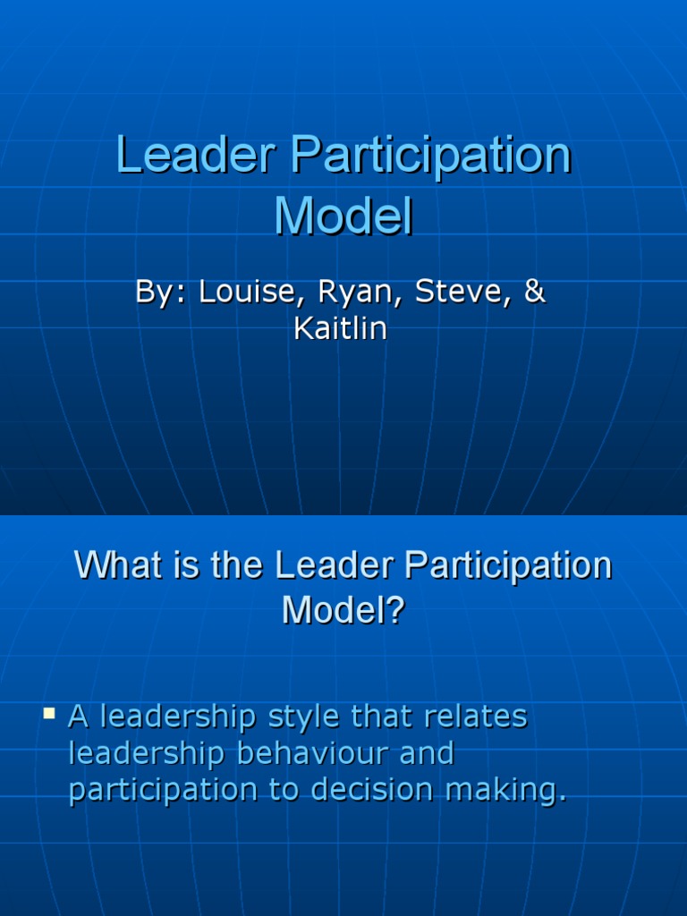 Leader Participation Model | PDF