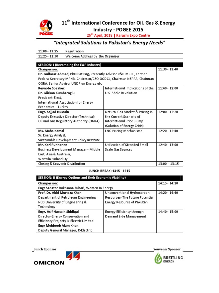 Program POGEE Conference 2015 | PDF