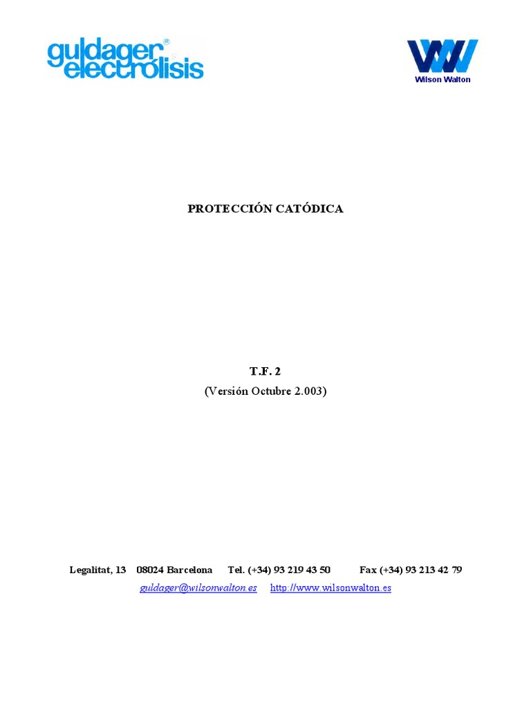 Proteccion Catodica | PDF | Corrosión | Electrodo