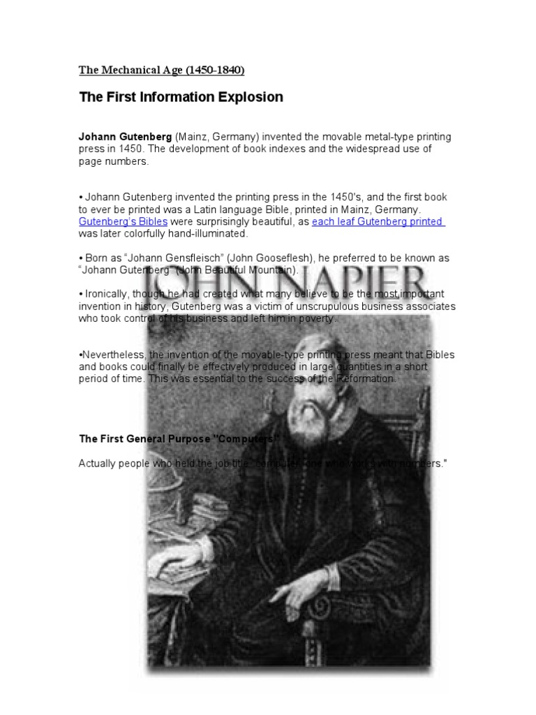 The Mechanical Age | Download Free PDF | Johannes Gutenberg | Teaching ...