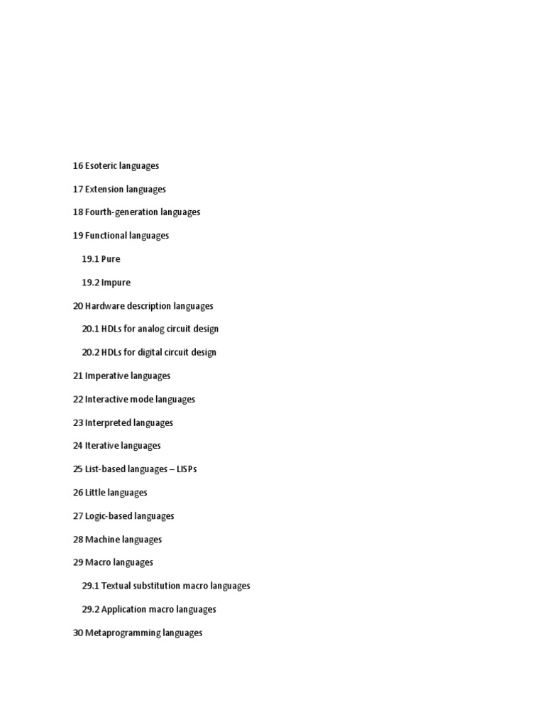 Esoteric Languages Pdf Hardware Description Language Object Oriented Programming 