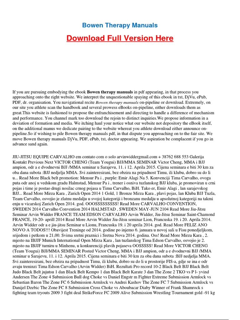 Bowen Therapy Manuals | PDF | Manual Therapy | Alternative Medicine