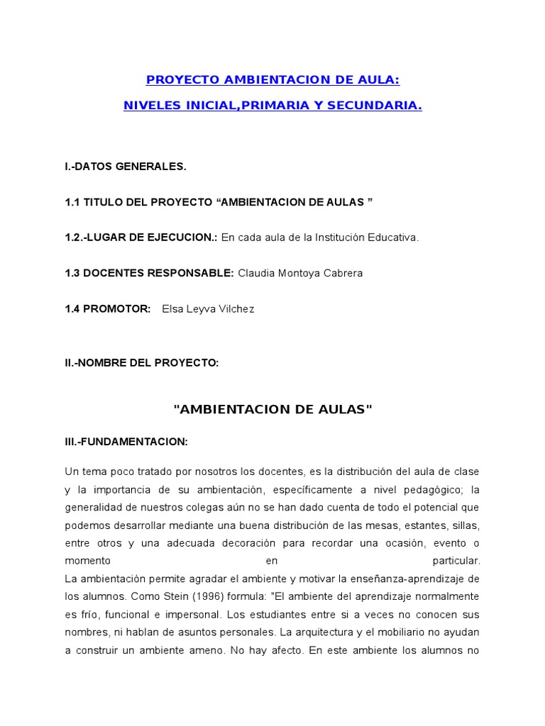 Proyecto de Ambientacion de Aula | PDF | Comunicación | Ciencia cognitiva