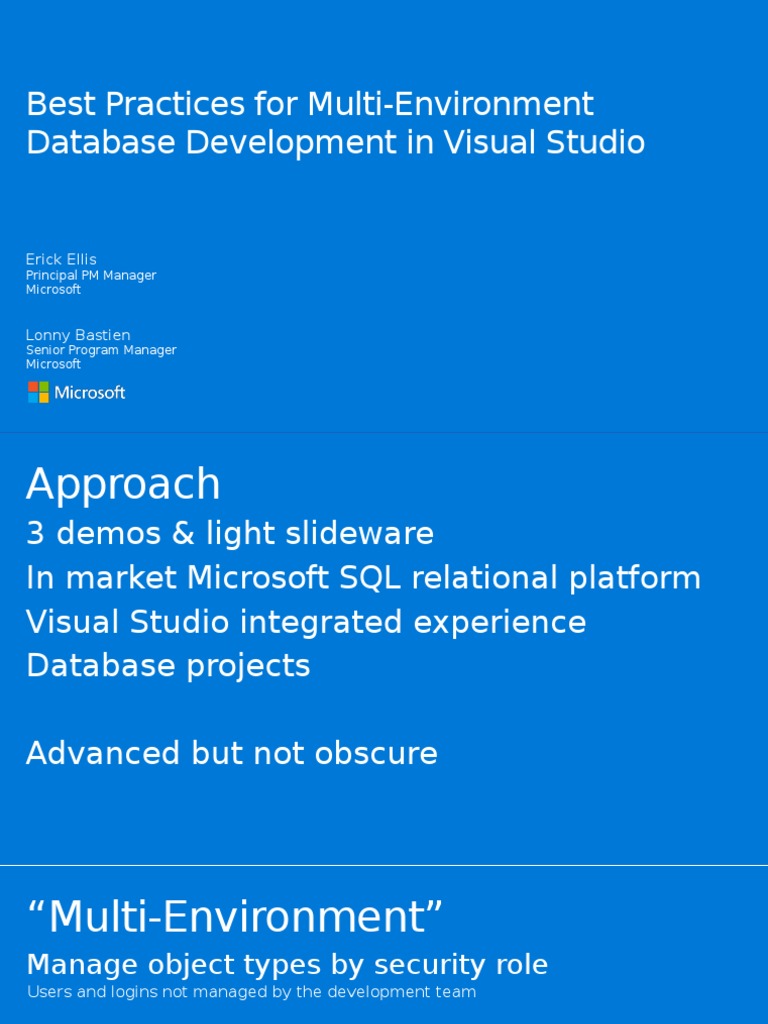 Best Practices For Multi-Environment Database Development | PDF | Microsoft Visual Studio ...