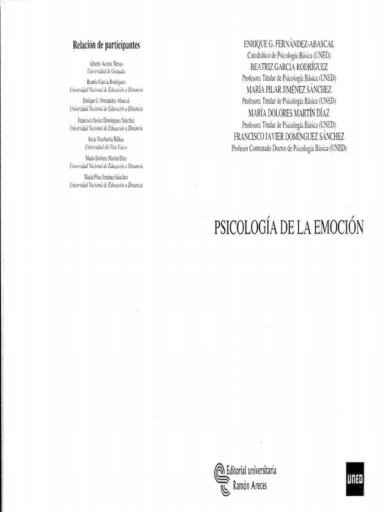 Libro Psicologia de La Emocion | PDF