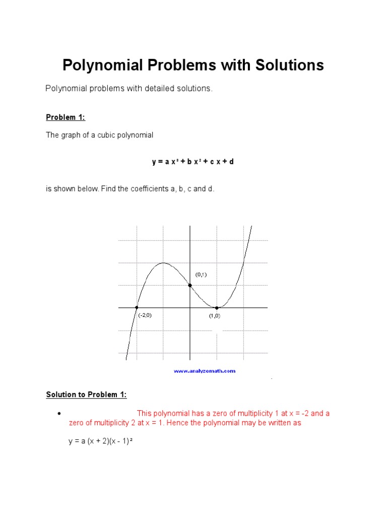 Polynomial Problems With Solutions | PDF