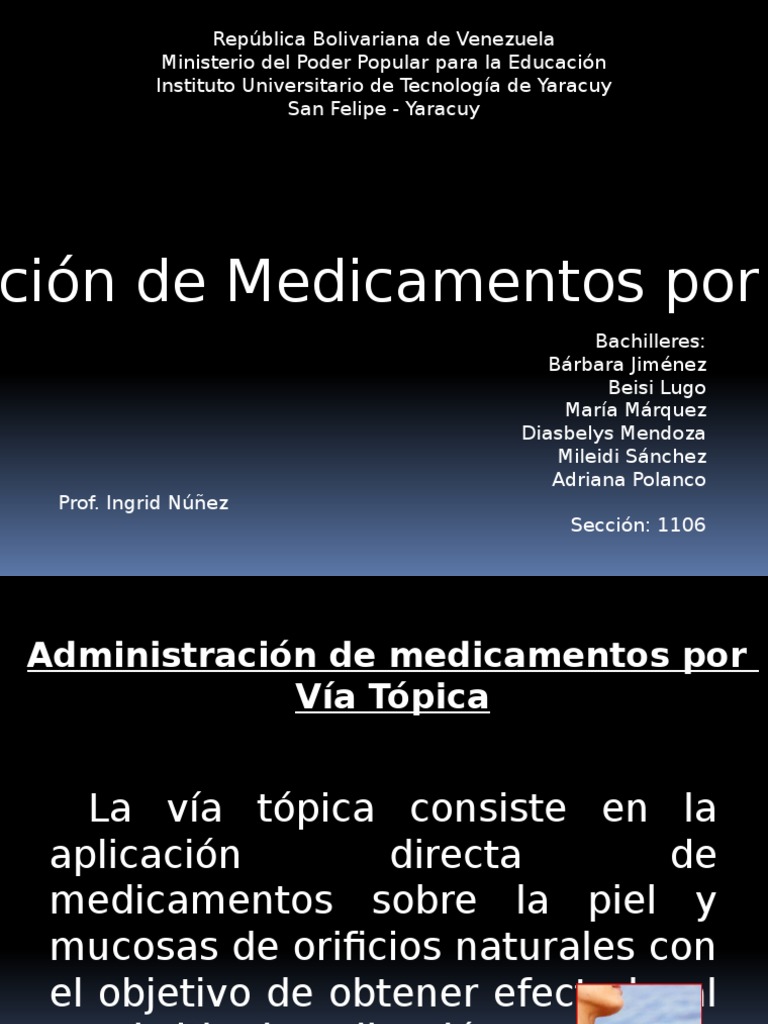 Administración de Medicamentos Tópicos | PDF | Medicamentos con receta ...