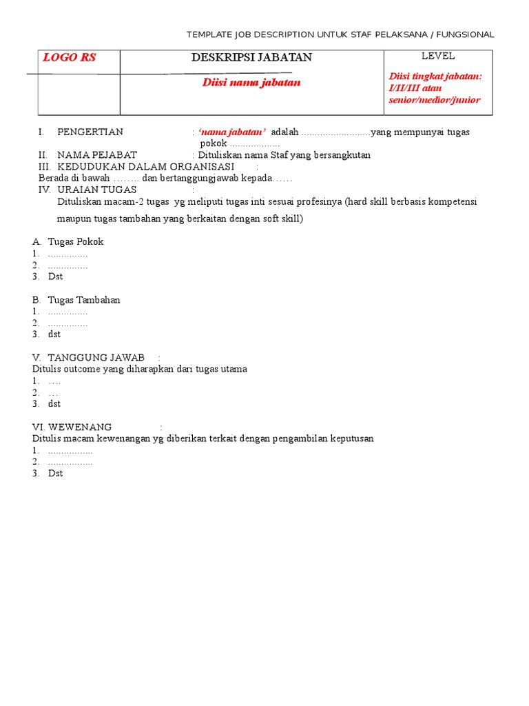 Template Job Desc | PDF