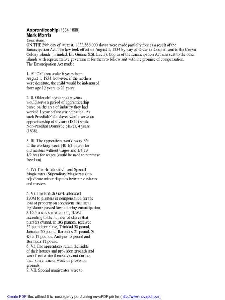 Apprenticeship PDF | PDF | Slavery | Abolitionism