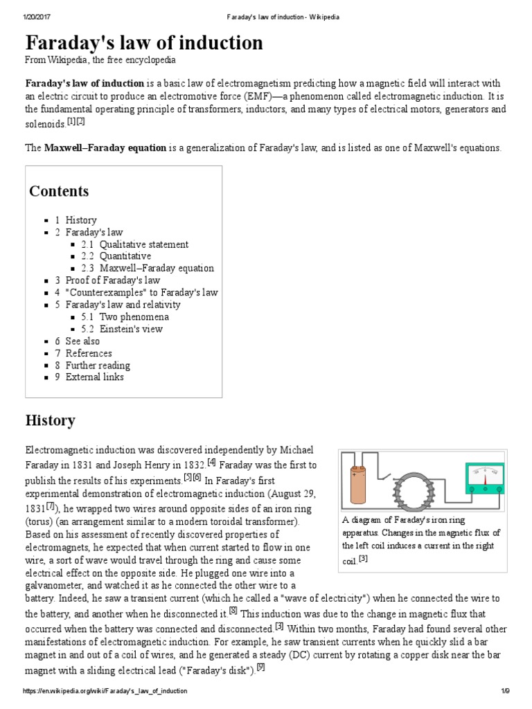 Faraday's Law of Induction | PDF