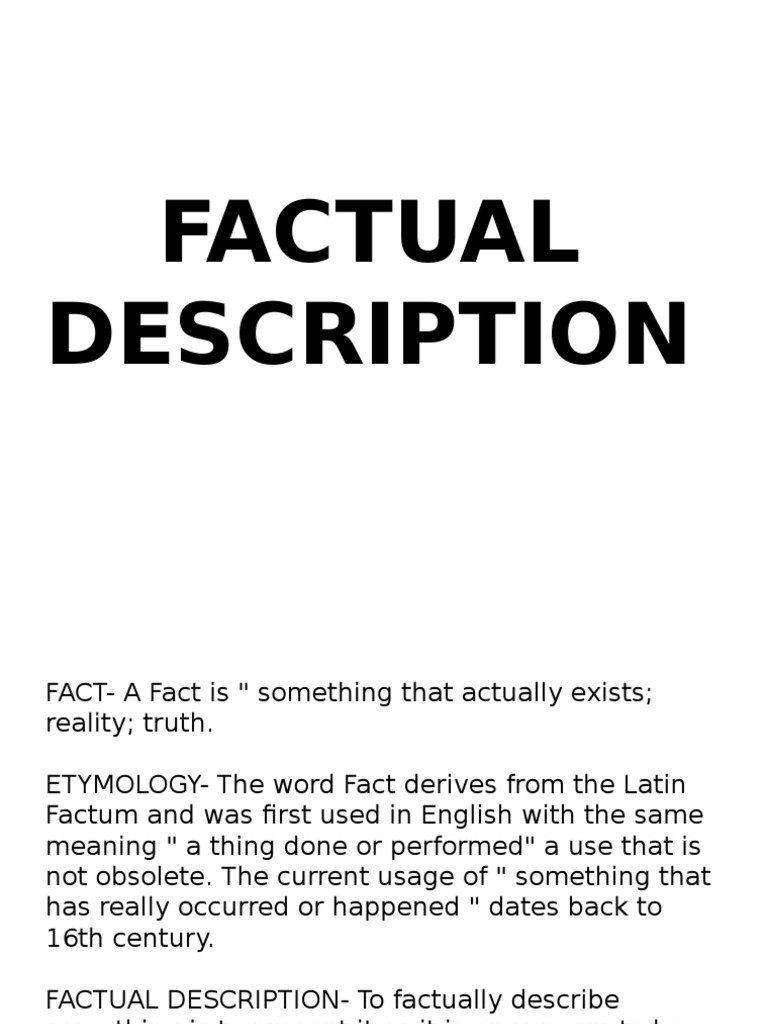 factual-description.pptx | Grammatical Tense | Style (Fiction)