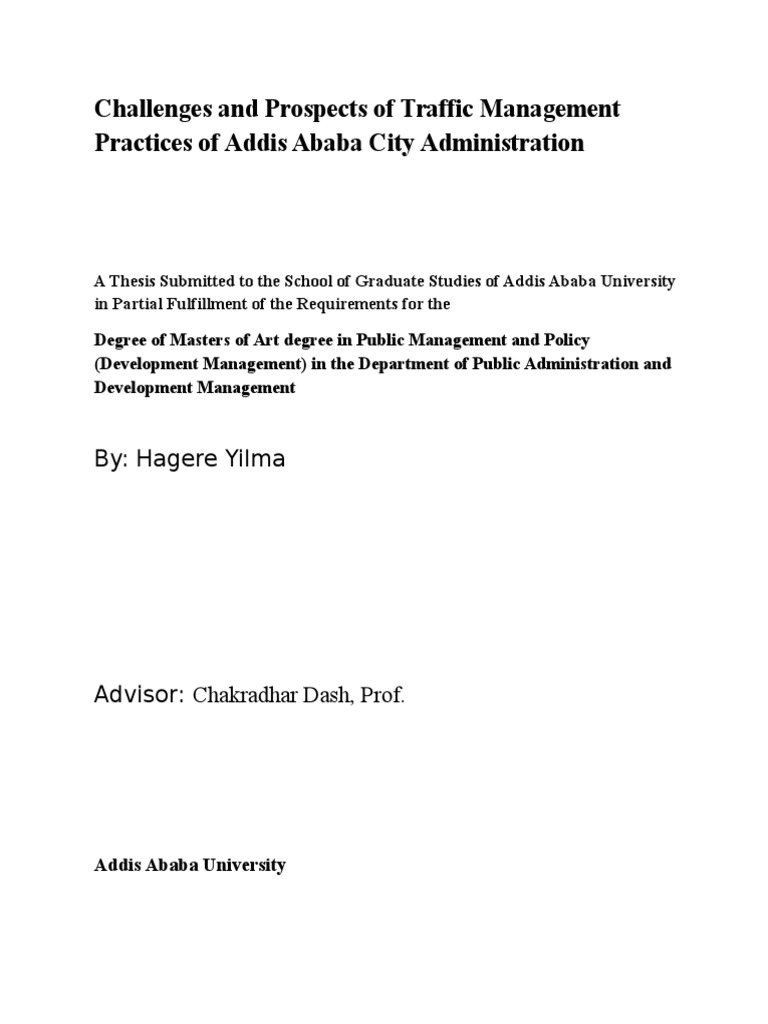 Challenges and Prospects of Traffic Management Practices | PDF ...