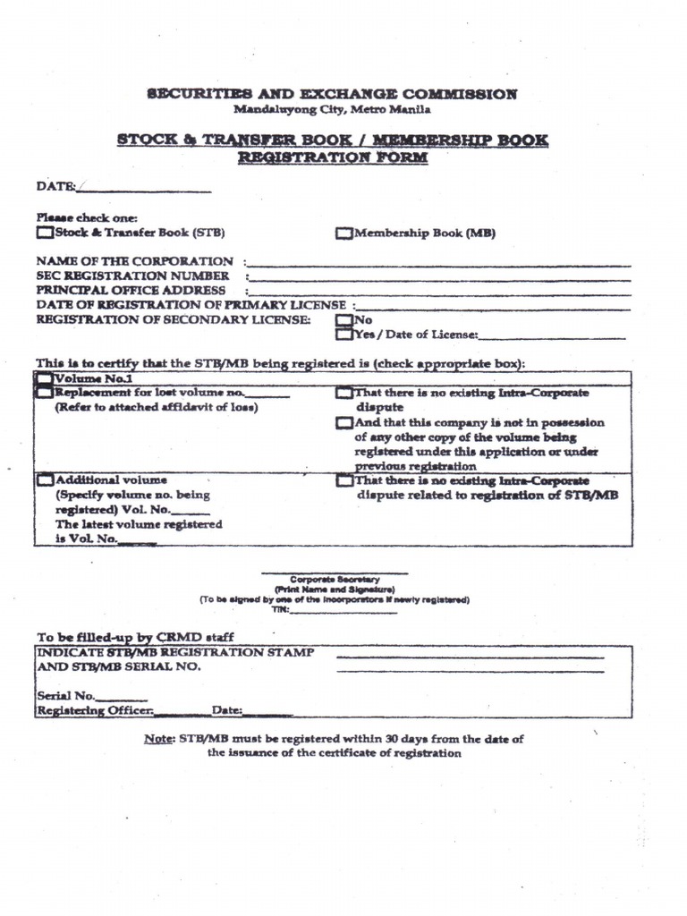 SEC Membership Book
