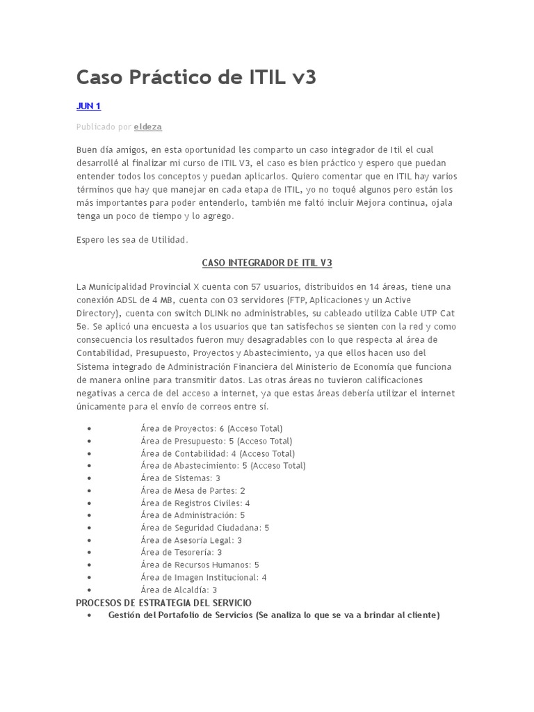 Caso Práctico de ITIL | PDF | Servidor proxy | Itil