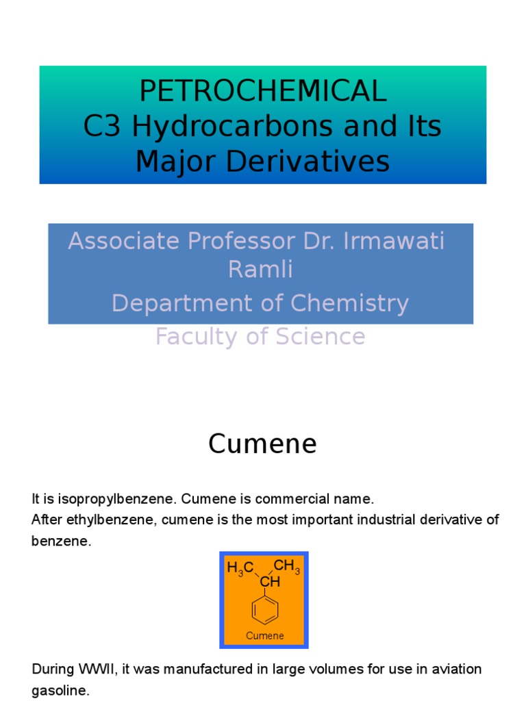 C3 Hydrocarbons and Major Derivatives: Cumene and Oxo Alcohols | PDF ...