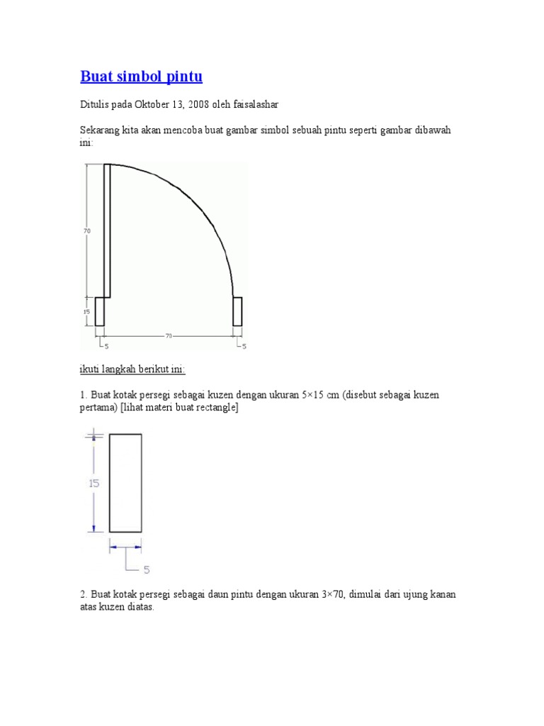 Simbol Pintu di AutoCAD: Panduan Lengkap | PDF | Griya & Taman