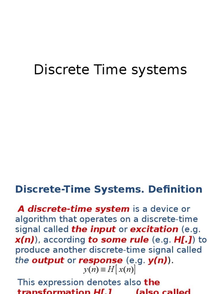 Lecture 5 Discrete Time Systems New | PDF | Signal (Electrical ...