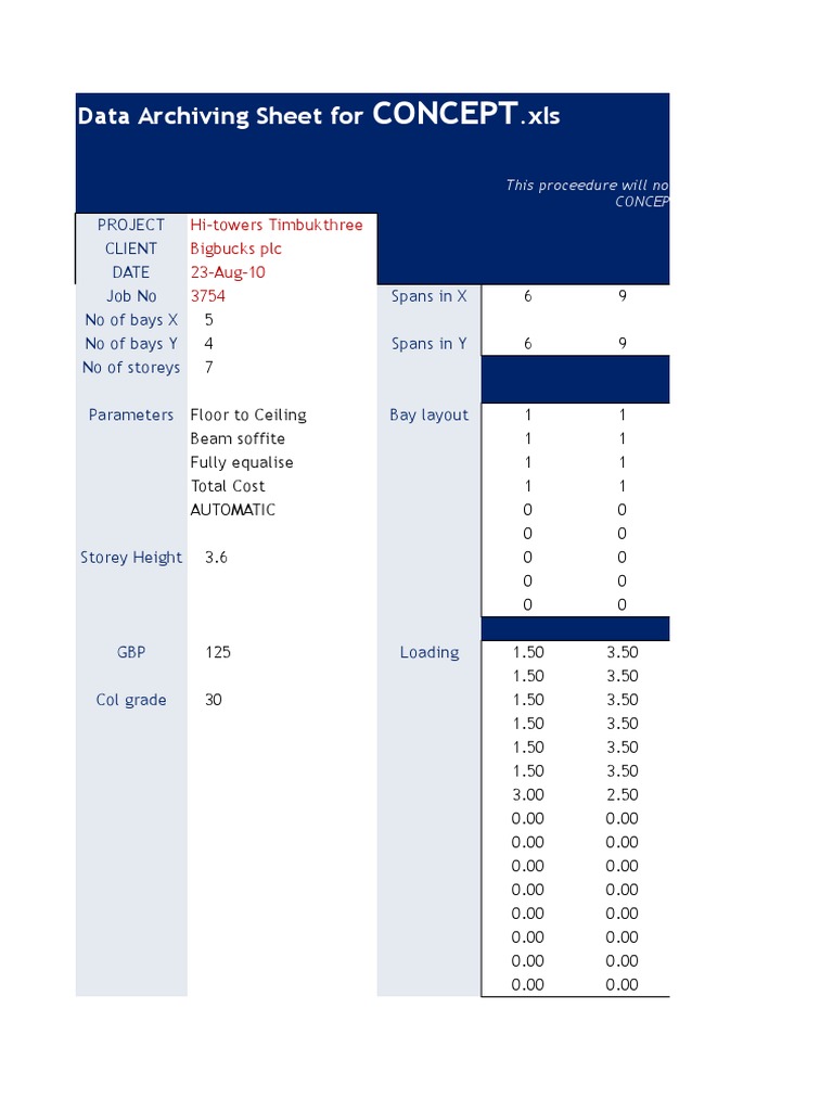 Concept: Data Archiving Sheet For | PDF
