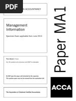 ACCA MA1 Practice Exam Questions | PDF | Cost Of Goods Sold | Piece Work