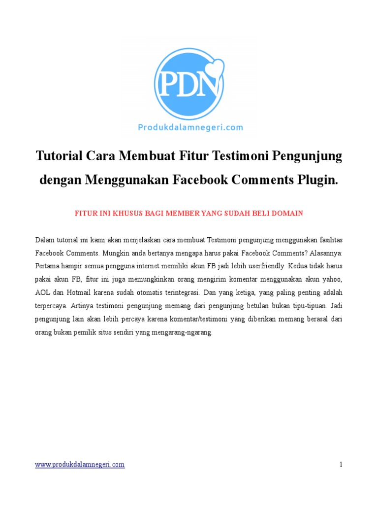Tutorial Cara Membuat Testimoni Penggunjung Menggunakan FB Cemments ...