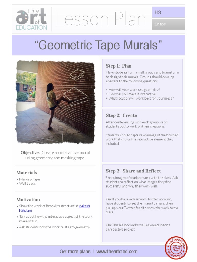 "Geometric Tape Murals": Lesson Plan | PDF | Art