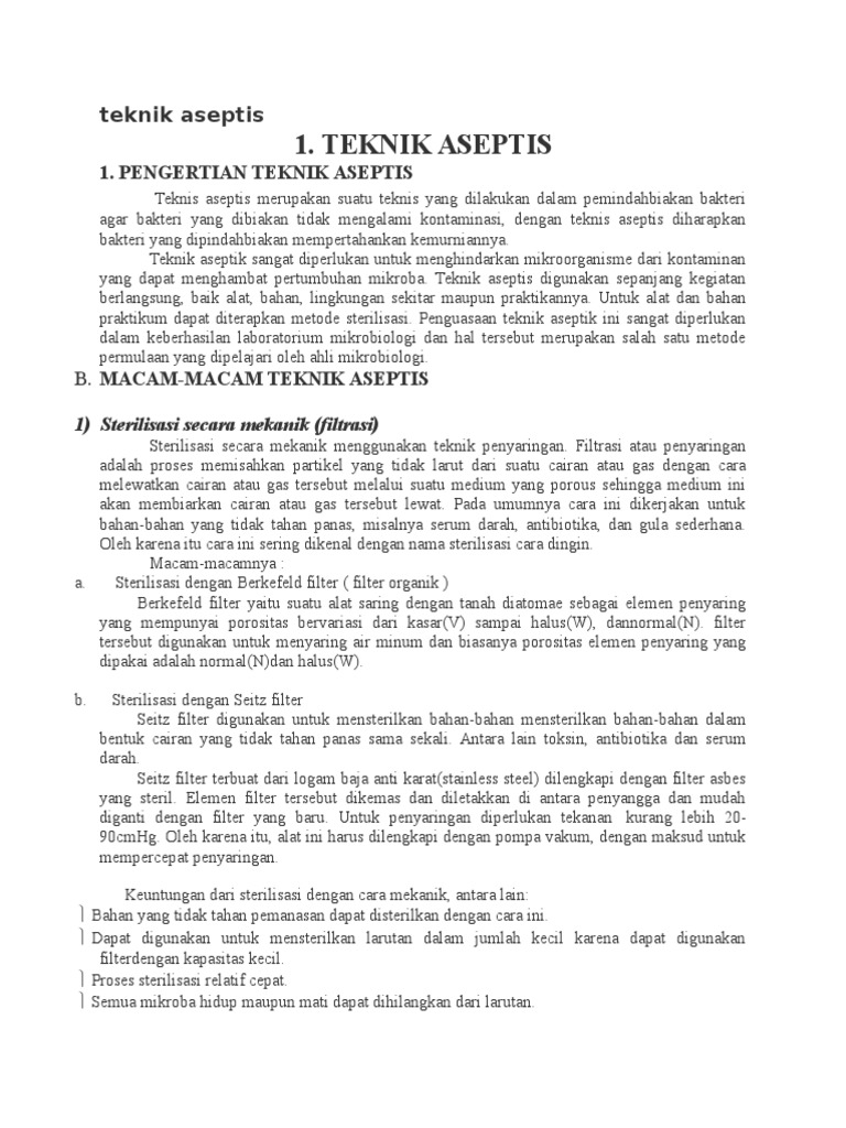 Teknik Aseptis | PDF