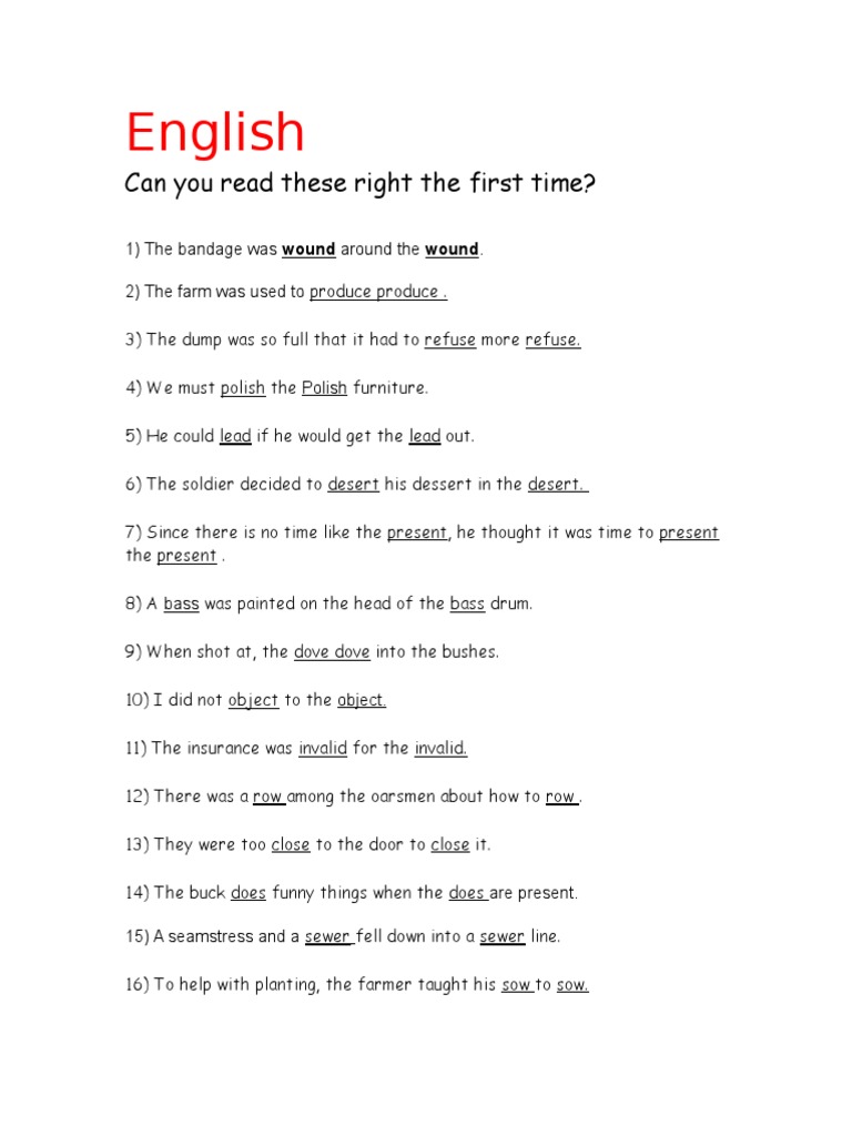 Fun English Wordplay Exercises | PDF | Home & Garden