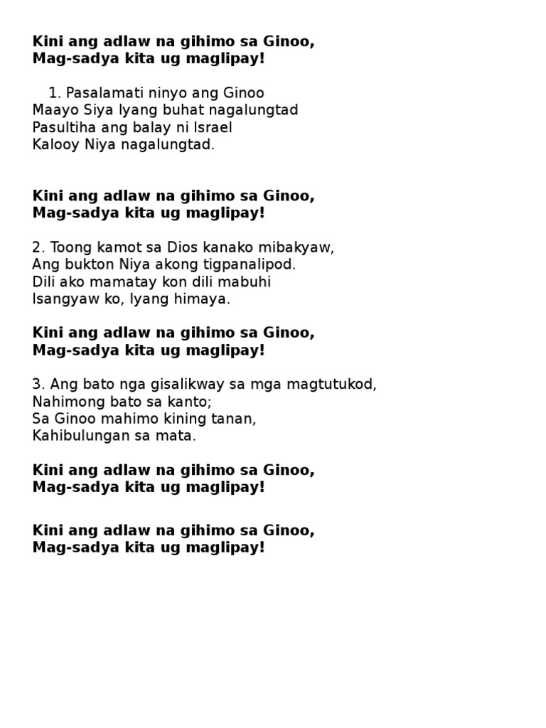 Kini Ang Adlaw Na Gihimo Sa Ginoo | PDF