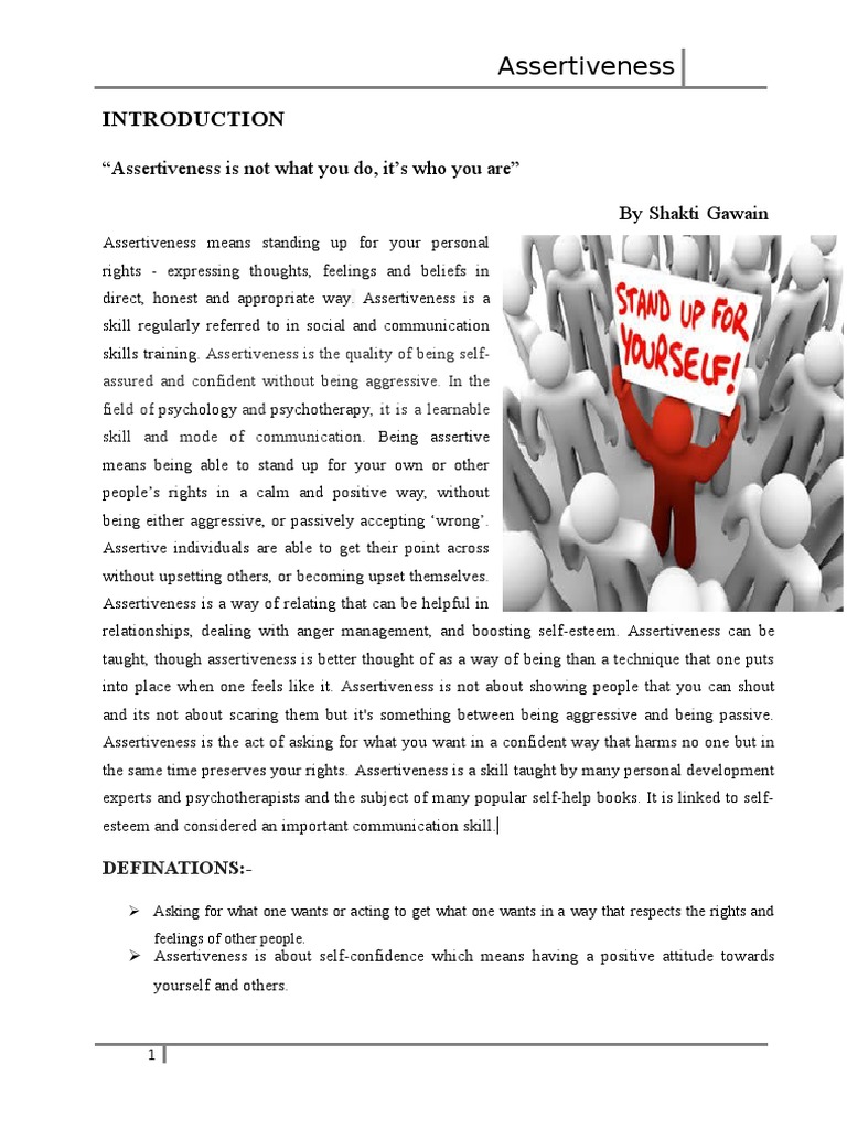 Assertiveness | PDF | Anger | Self Esteem
