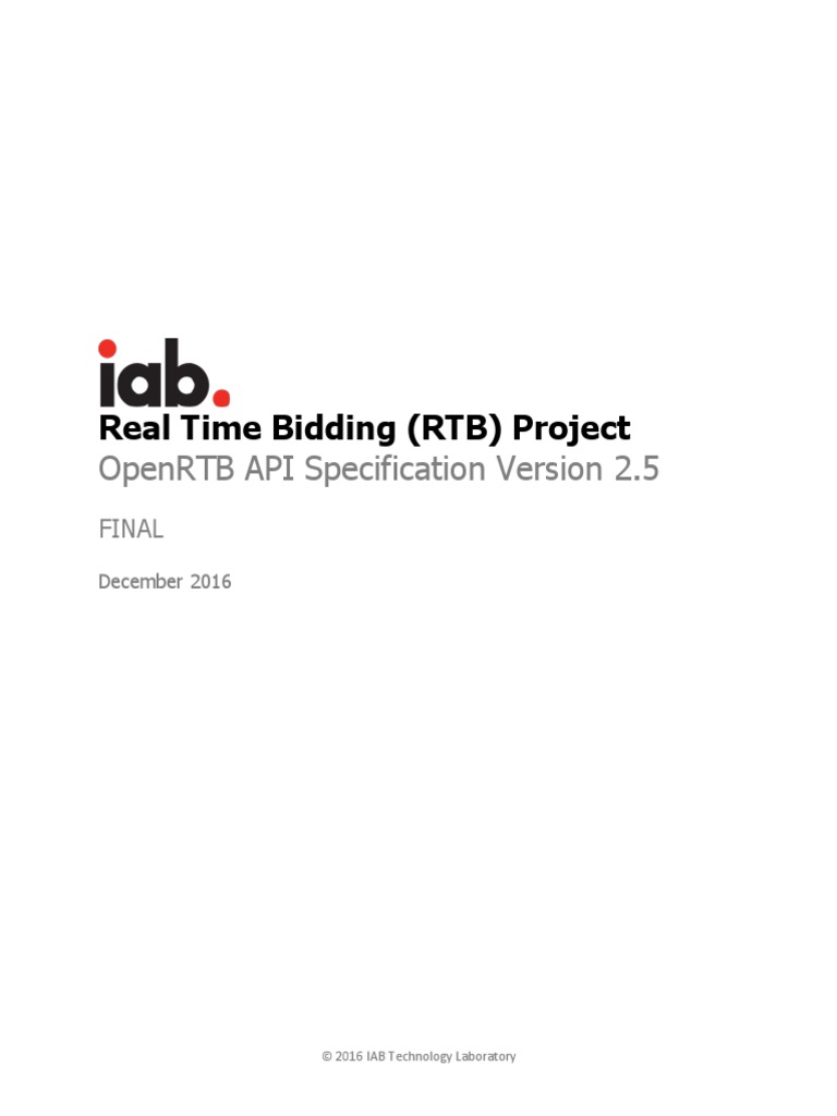 OpenRTB API Specification Version 2 5 FINAL | PDF | Hypertext Transfer ... OpenRTB API Specification Version 2 5 FINAL | PDF | Hypertext Transfer ...
