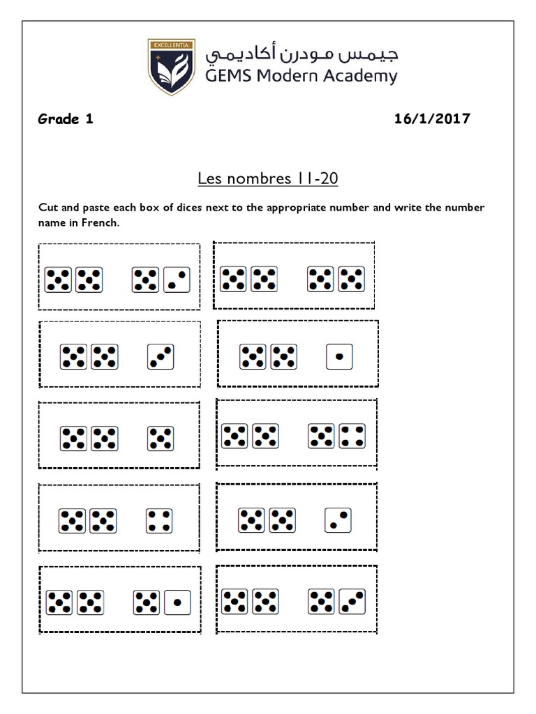 French Numbers Activity for Kids | PDF | Foreign Language Studies