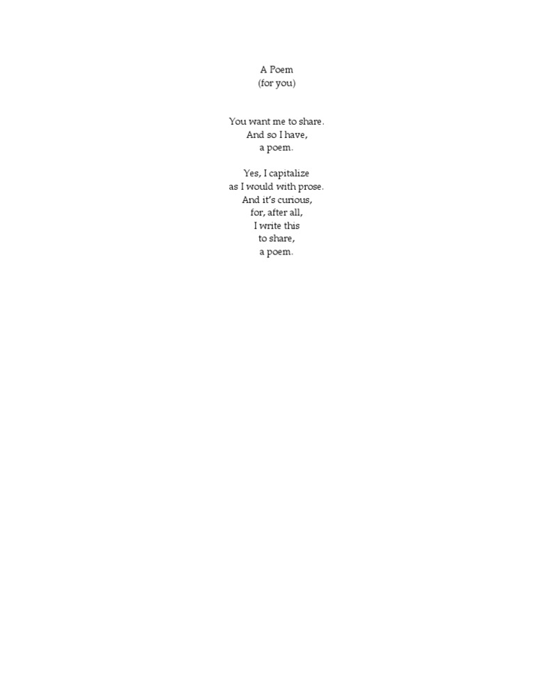Poem Sharing and Capitalization | PDF