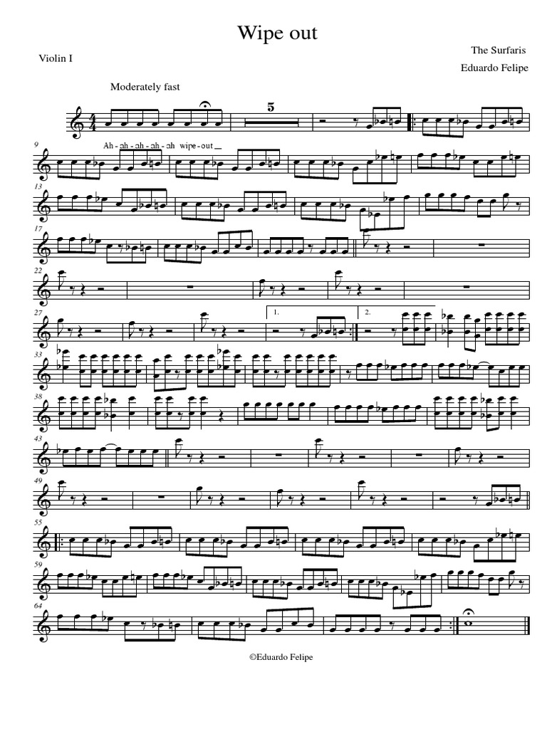 Wipeout - Violin I | PDF