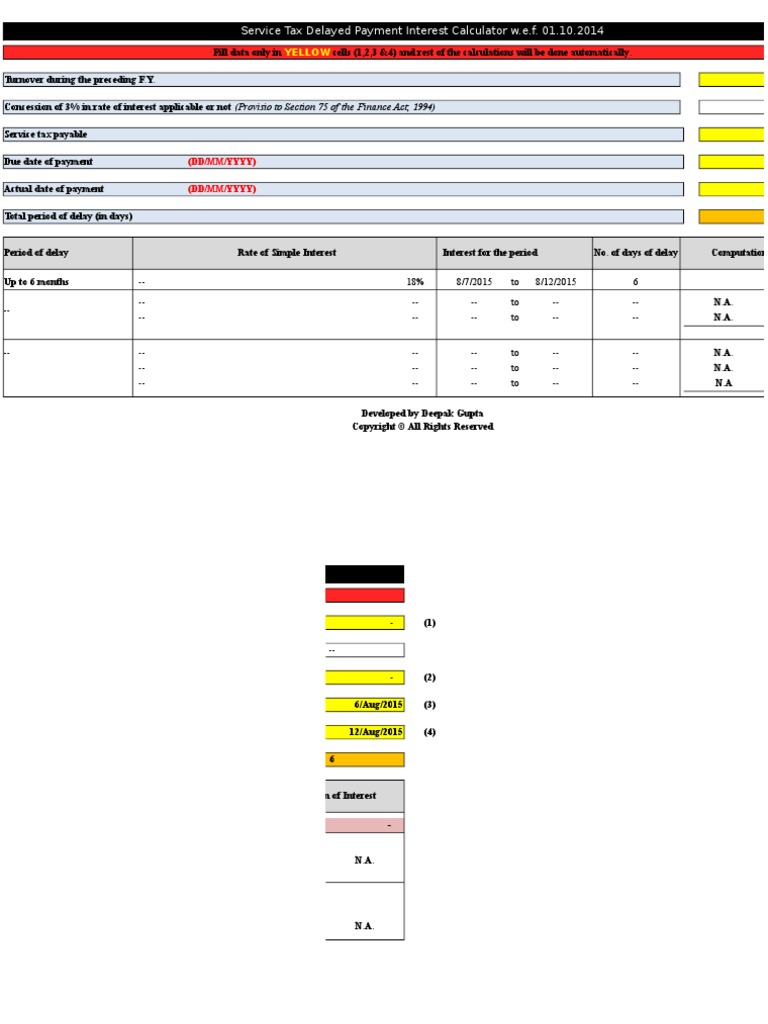 Service Tax Calculator | PDF | Business | Finance & Money Management