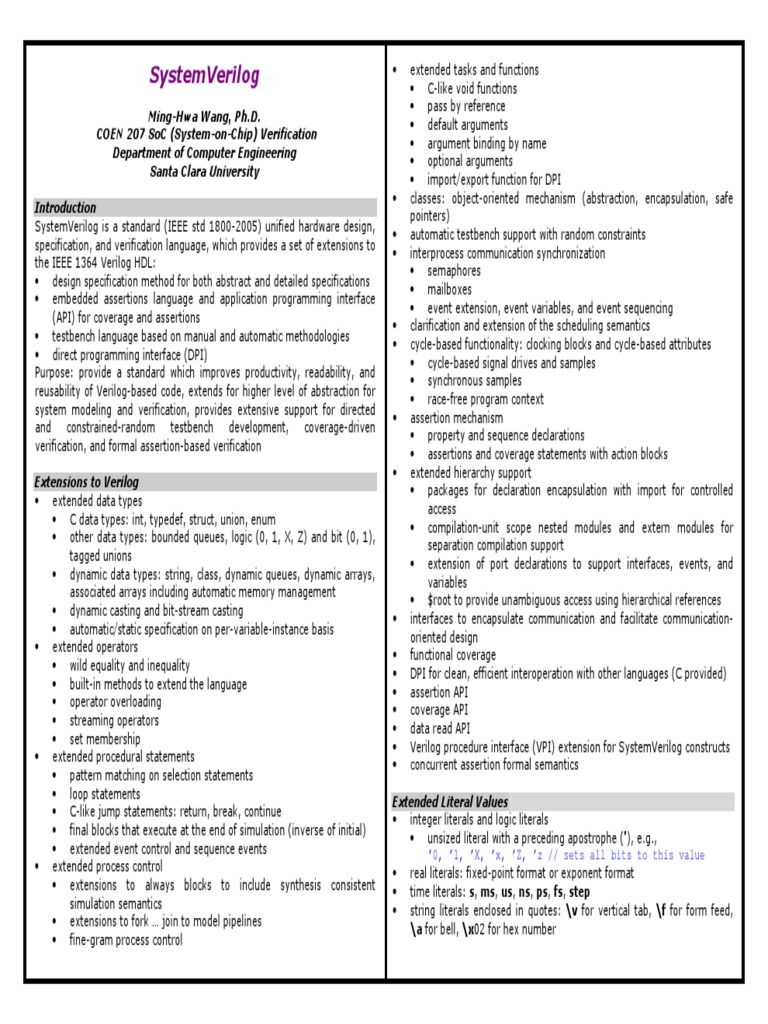 SystemVerilog PDF | PDF | Array Data Type | Parameter (Computer Programming)