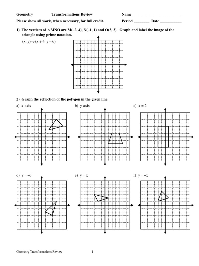 Transformations Review 2 | PDF