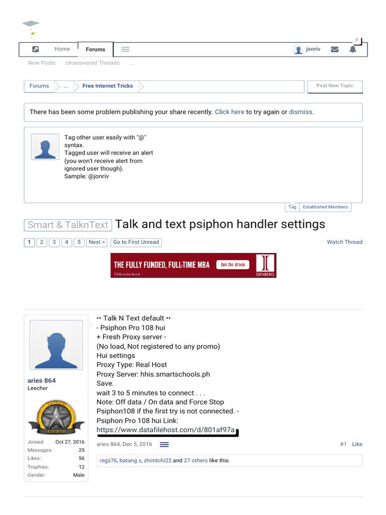 Smart & TalknText - Talk and Text Psiphon Handler Settings - PHCorner ...