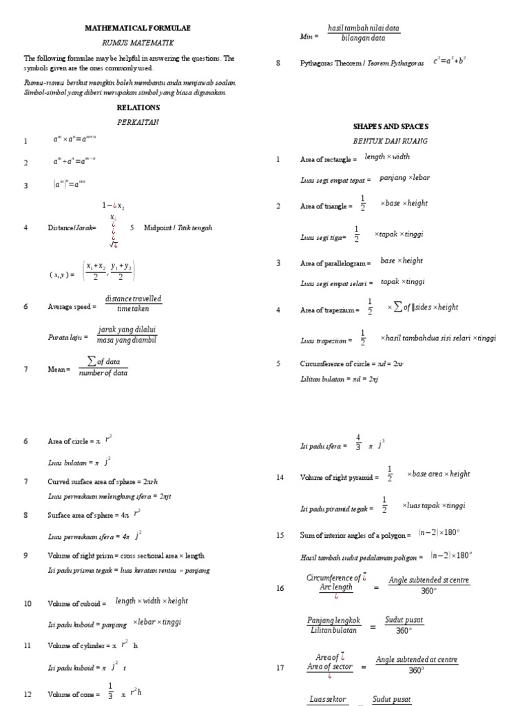 Hasil Tambah Nilaidata Bilangan Data C A B: Rumus Matematik | PDF
