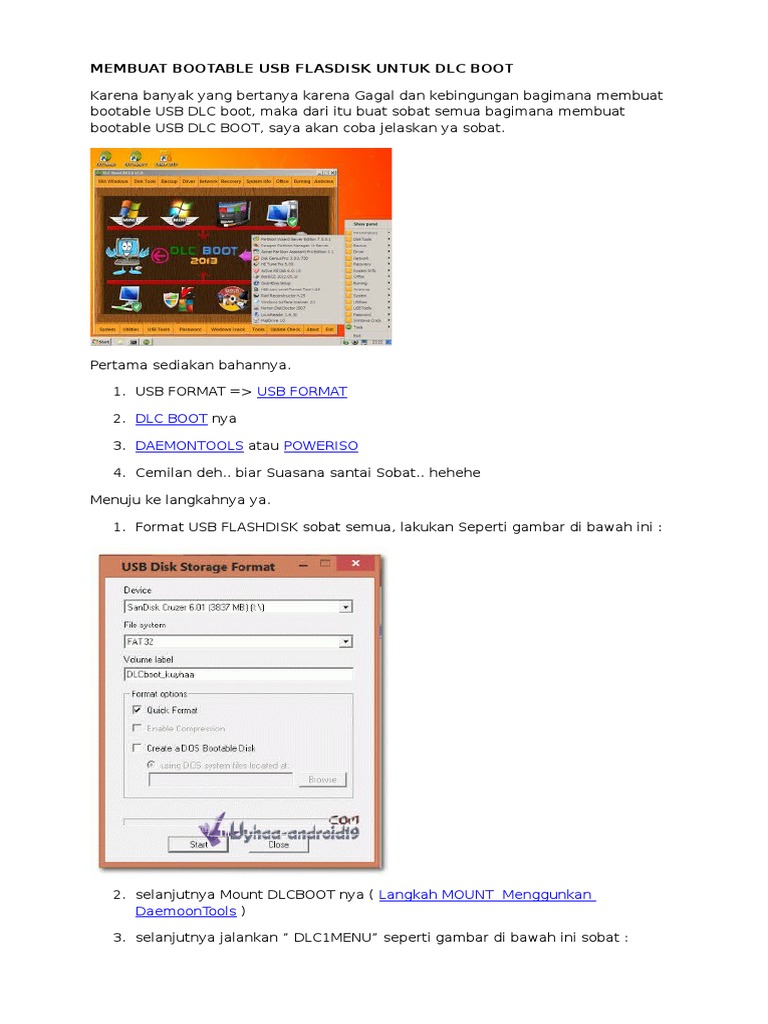 Membuat Bootable Usb Flasdisk Untuk DLC Boot | PDF