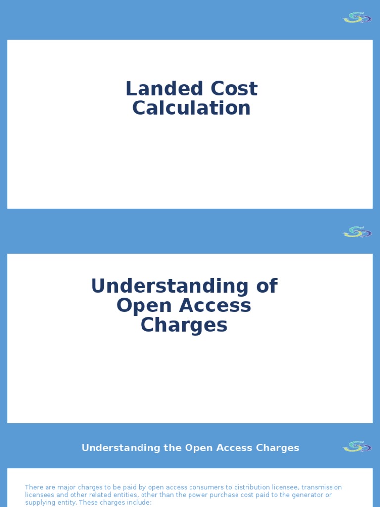 Landed Cost Calculation | PDF | Electric Power Distribution | Electric ...