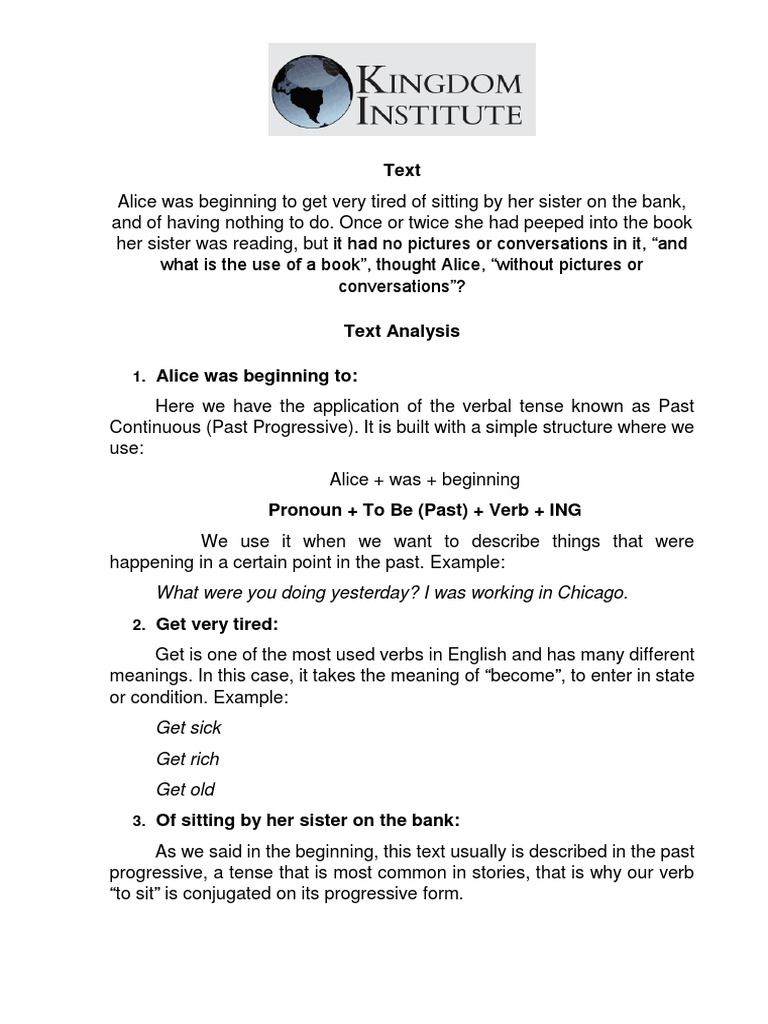 Text Analysis | Download Free PDF | Perfect (Grammar) | Grammatical Tense
