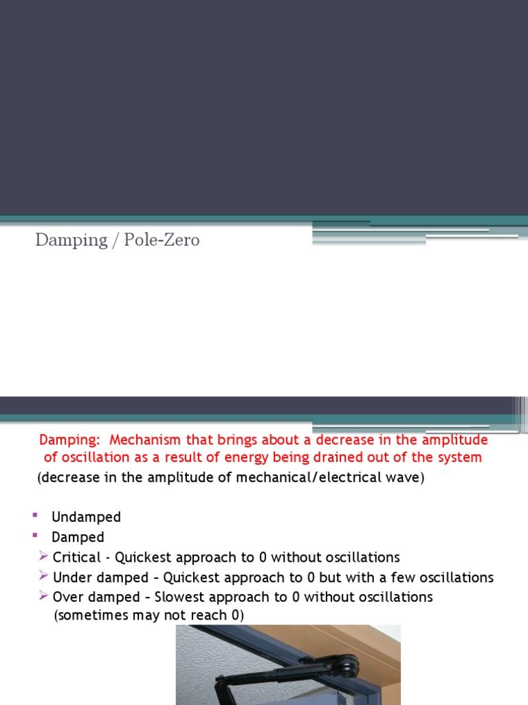 Damping / Pole-Zero | PDF | Applied And Interdisciplinary Physics ...