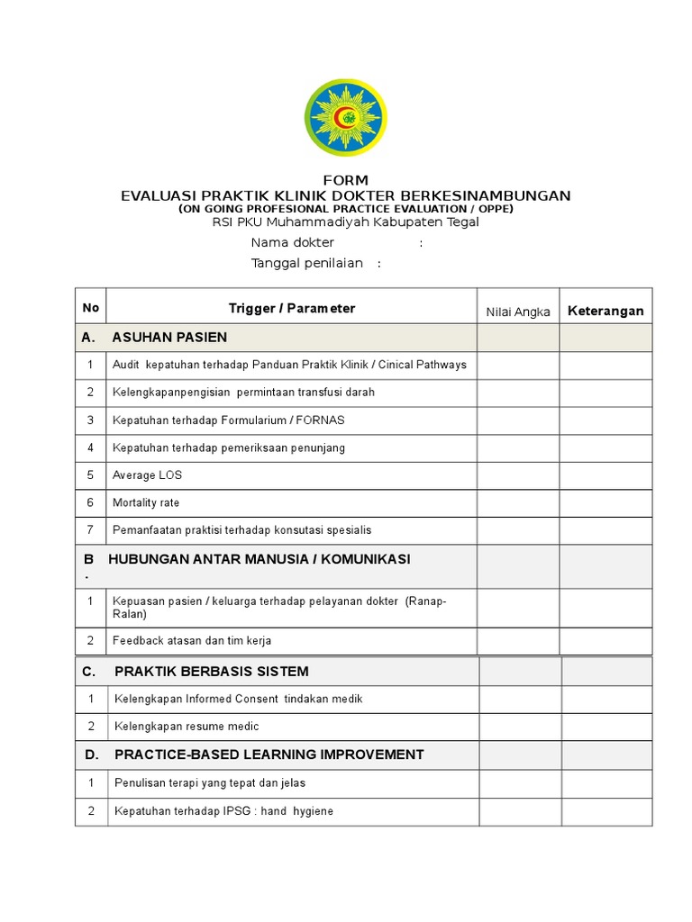 Formulir OPPE Fix | PDF